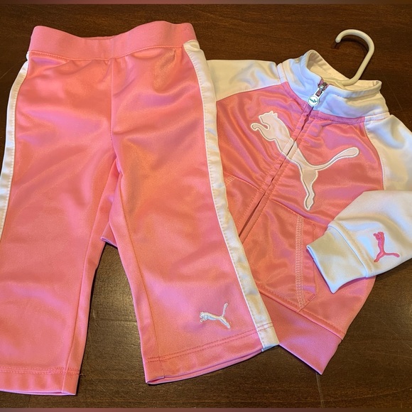 Puma | Matching Sets | Puma 2 Month Pink And White Track Suit | Poshmark